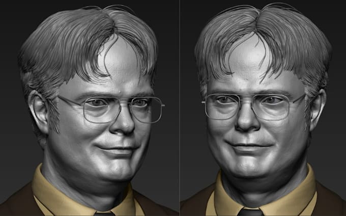 Realistic 3d head bust sculpt in zbrush for 3d printing 3d character ...