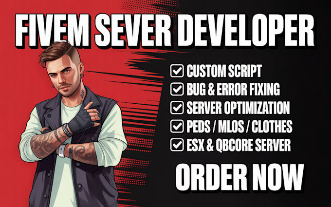 Develop your fivem server in qbcore and esx, fix bugs in fivem server ...