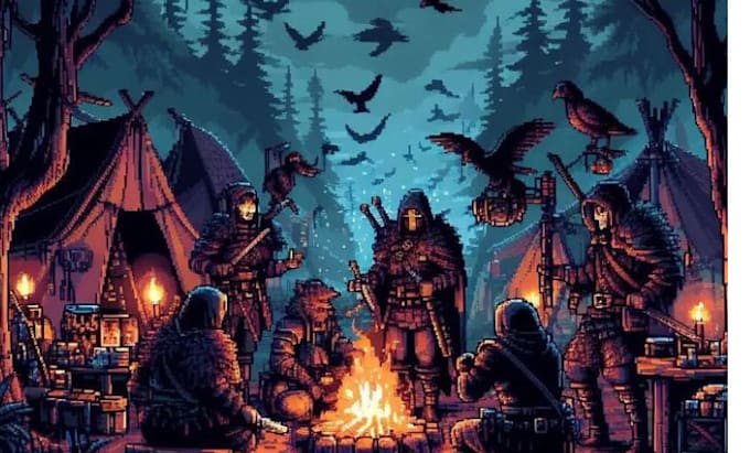 Pixel art sprite character sheet animated nft 2d reference indie game animation by Israeliart ...