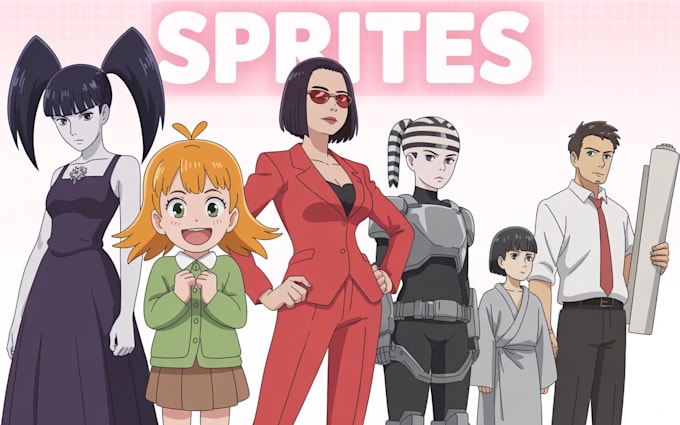 Create a custom anime sprite for your visual novel by Joy_vit | Fiverr