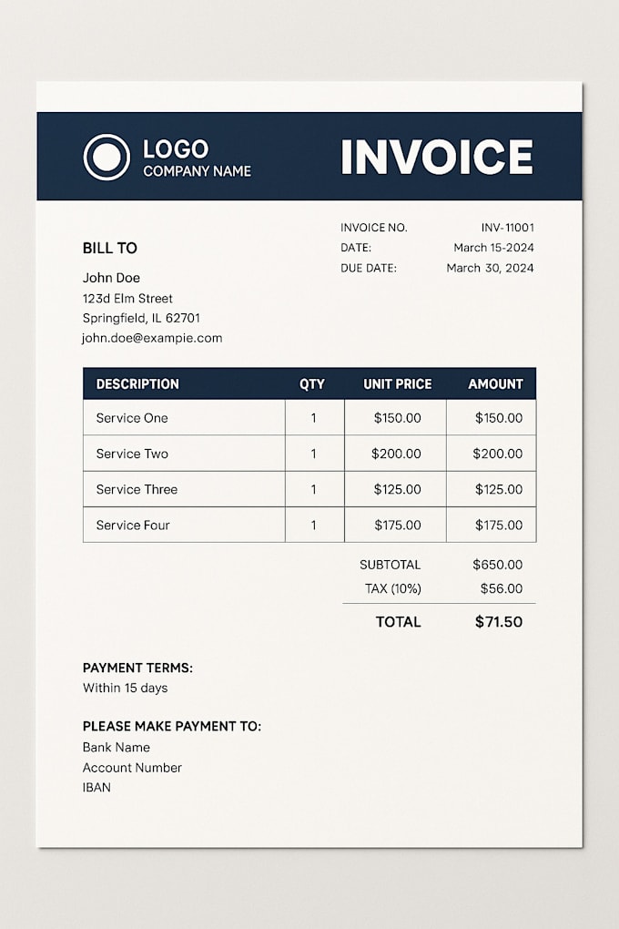 Design professional invoice, letterhead and quotation, pdf by Ahsanak4 ...