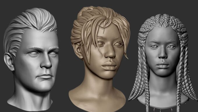 Sculpt 3d head model head sculpt head bust 3d face stl files for 3d ...