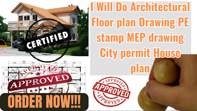 Do architectural floor plan drawing pe stamp mep drawing city permit house plan by Achitect ...
