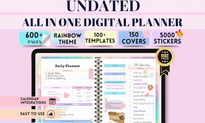 Design printable planner, journal, or diary with custom interior pages ...