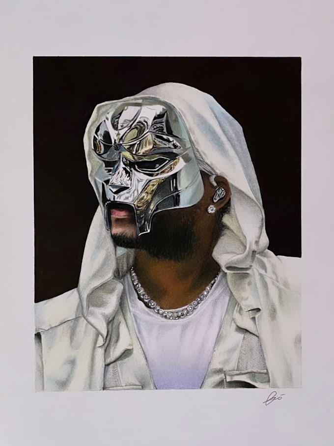 Create a colored hyper realistic portrait based on a reference photo ...