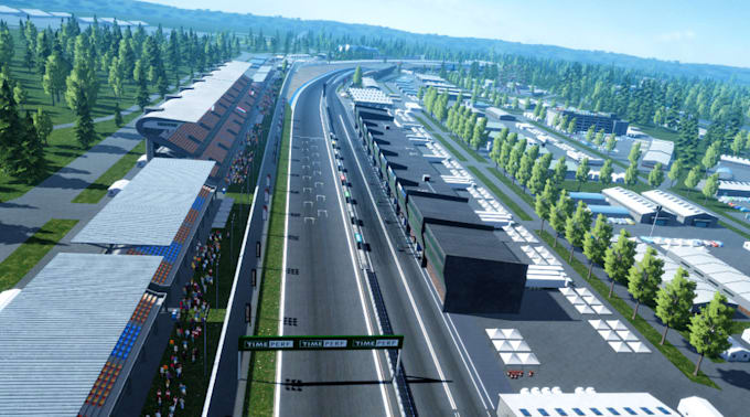 Craft 3d race track,site map,render landscape,tarmac,field turf,cgi ...