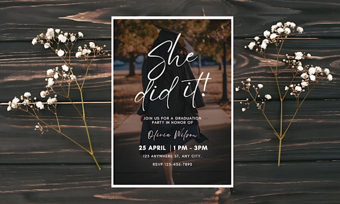 Design graduation party invitation or announcement card by Anas_rk | Fiverr