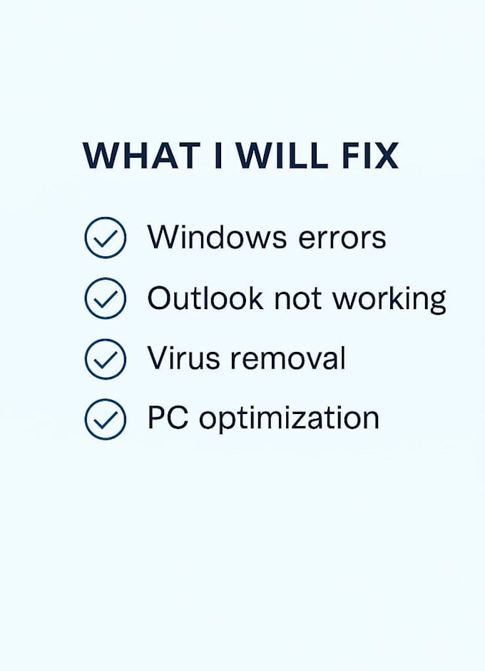 Fix windows errors, setup outlook and speed up your pc with remote tech help by Kazmicreative ...