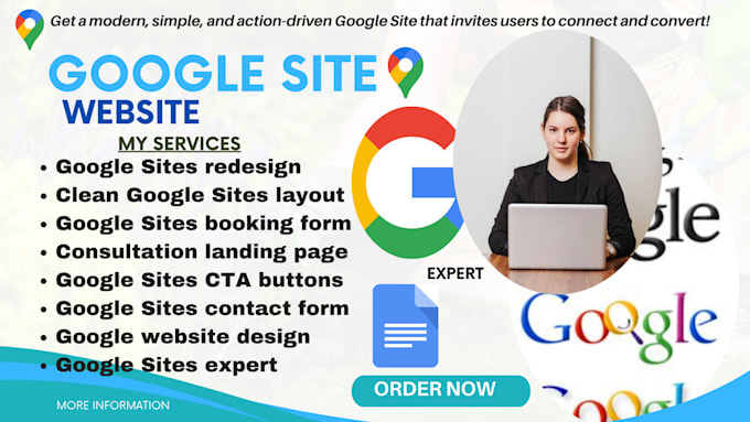 Redesign your google site website with clean layout booking form and ...