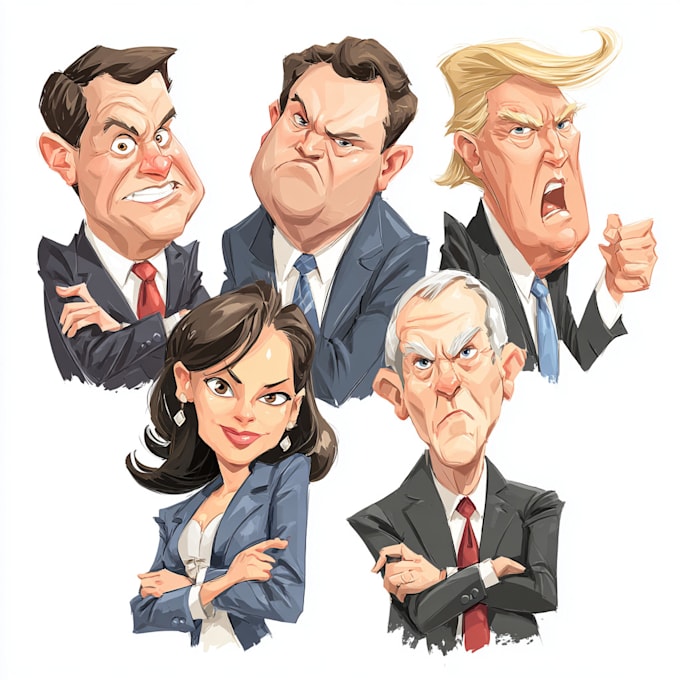 Draw an amazing political cartoon art by Tyresekraft | Fiverr