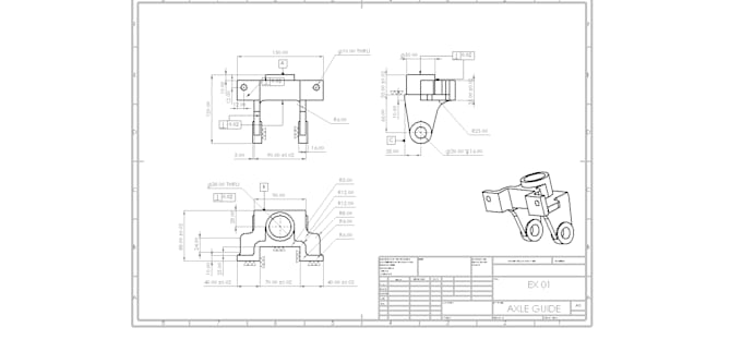 Do 2d and 3d model of machine components with including all technical ...