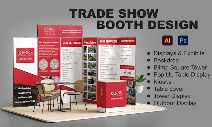 Do trade show booth backdrop for your exhibition and signage design by ...