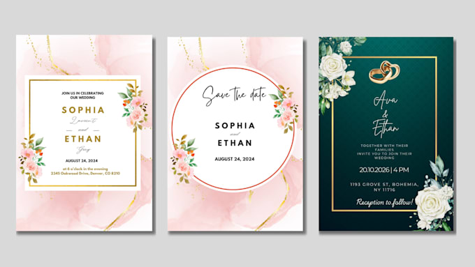 Design printable custom invitation cards by Maimsss | Fiverr