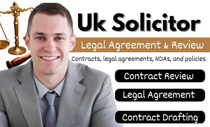 Be your uk solicitor, demand letter, contract drafting, document review ...