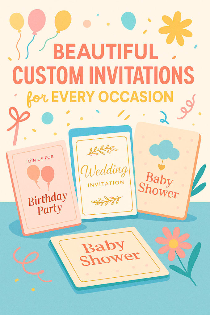 Create custom invitations for any occasion by Multisvcofc | Fiverr