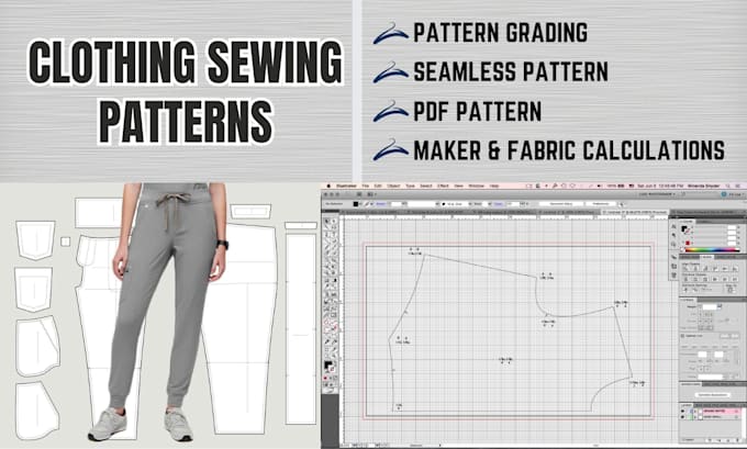 Create clothing sewing pattern making pattern grading seamless pattern ...
