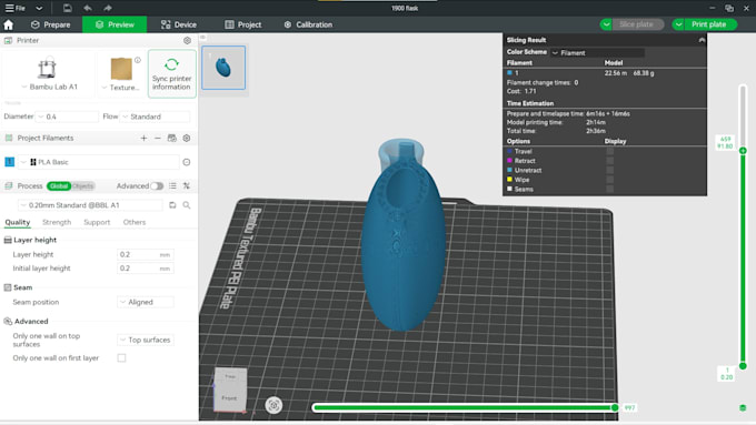 Slice your stl file on bambu lab for 3d printing by Holyfingersfiv3 ...