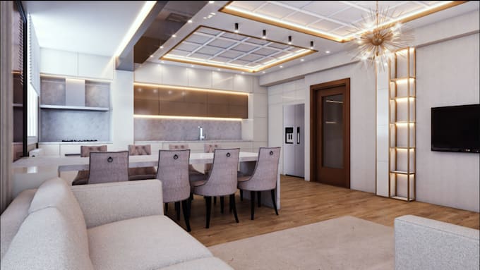 Refix 3d interior villa, facade, render cgi courtyard design, kitchen ...