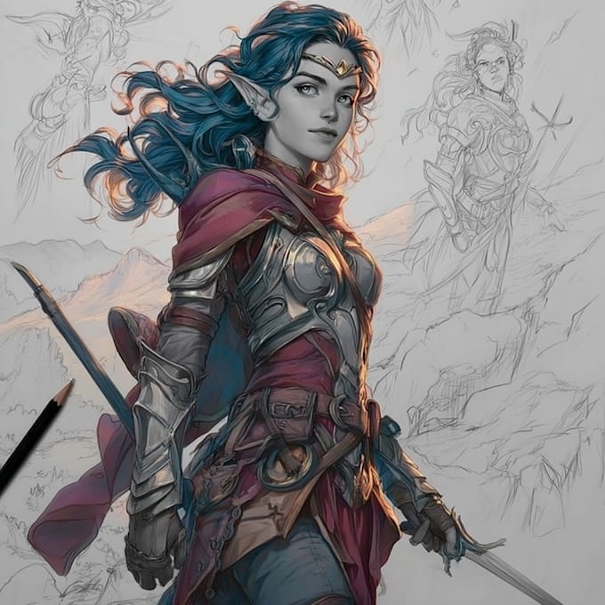 Draw your fantasy dnd character concept art dnd illustration by ...