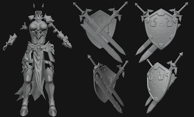 Design 3d printable cosplay armor, weapons, helmet, props and ...
