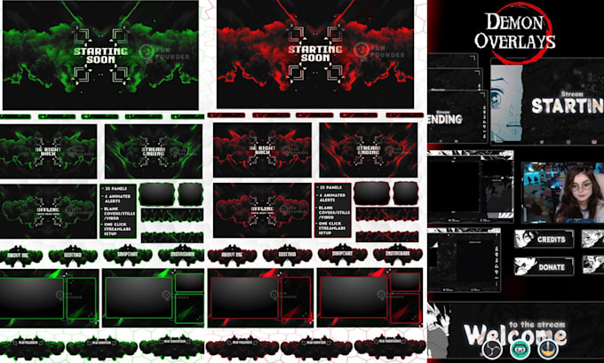 Design twitch kick streamyard overlay logo panels screen animation by ...