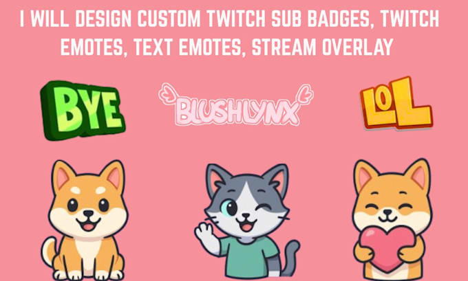 Design custom twitch sub badges bit badge text emote stream overlay ...