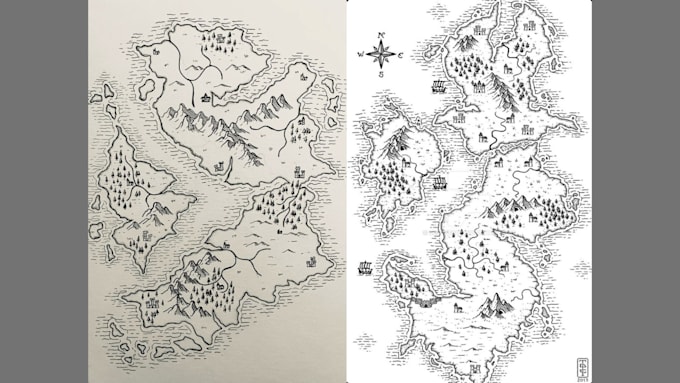 Make fantasy map illustration vector map tolkien dnd map isometric city ...