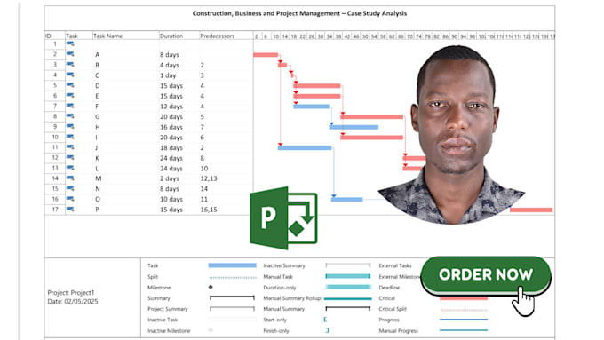 Create ms project gantt chart and project plans by Elijahkilonzi69 | Fiverr