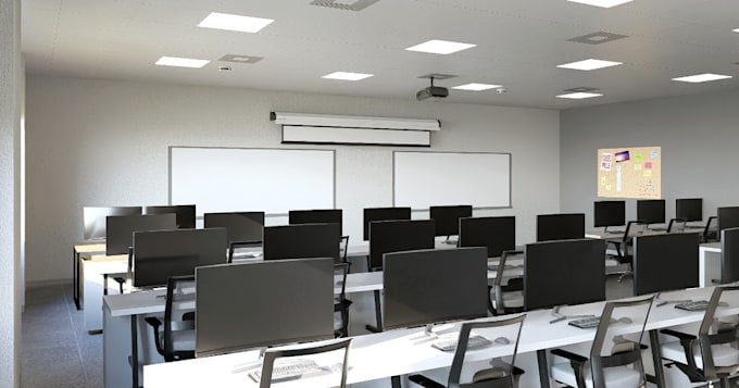 Design and render school building,classroom interior,3d layout, lct lab,hallway by Funminitemi ...