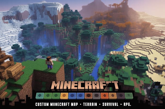 Build custom long minecraft world, landscape, terrain map, survival map ...