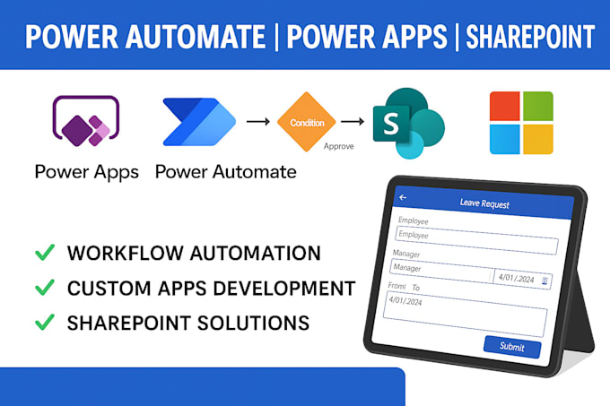 Design microsoft power automate flow, power app, sharepoint office 365, ms form by Usman1879 ...