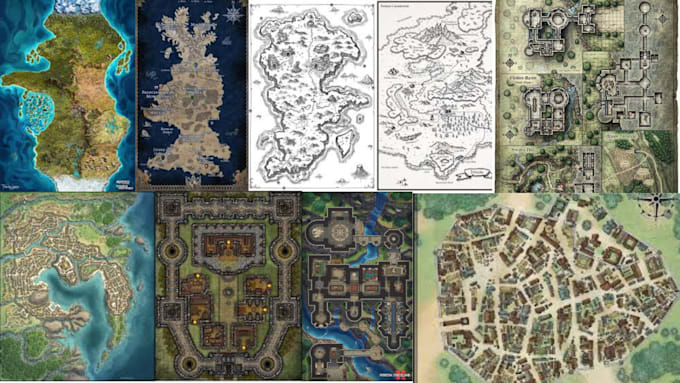Crea mappa del mondo fantasy dnd, mappa vettoriale, mappa battaglie rpg ...
