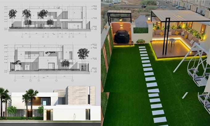 Draw 2d 3d site plan, landscape design,backyard, deck patio, architect ...