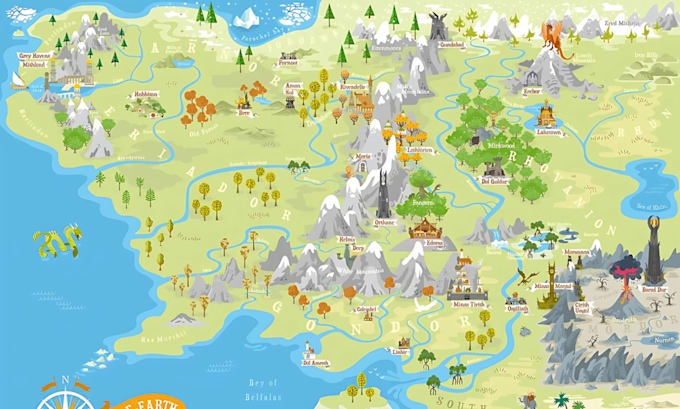 Illustrate map map design 2d vector map svg travel guide google map ...