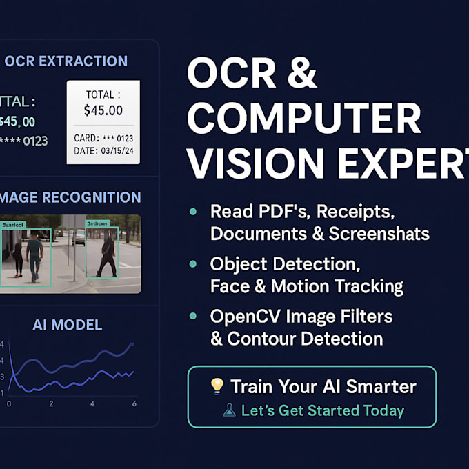 Do ocr, computer vision , opencv image processing, deep learning and ai models by Zhunday_dev2 ...