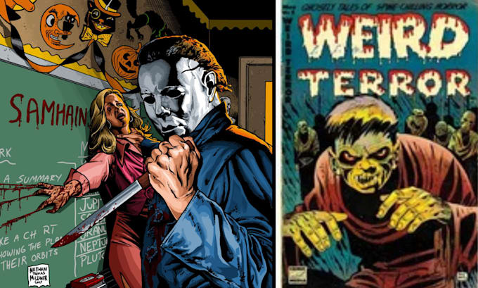 Draw horror comic illustration gore comic poster retro comic creepy ...