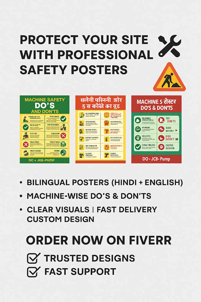Design construction safety posters jcb, crane, dg and more by ...