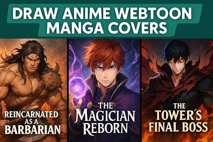 Draw anime manga comic illustration light novel webtoon webcomic cover ...