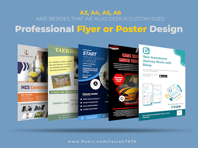 Design a4 a5 flyer, bifold, trifold, brochure, poster or leaflet by Raziak7676 | Fiverr