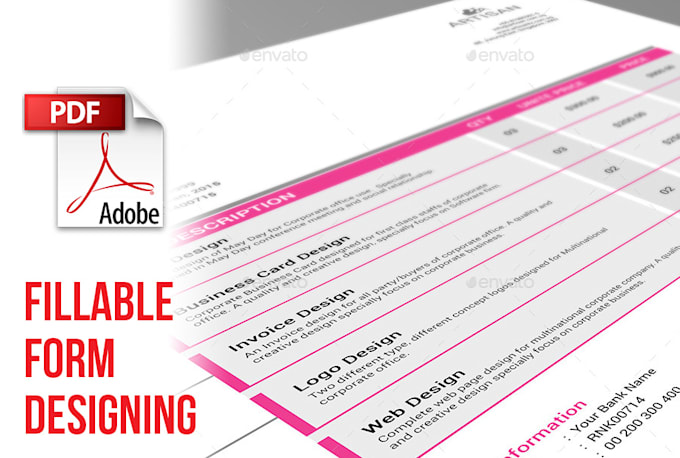 Design you an awesome fillable saveable pdf form by Coolgrfx | Fiverr