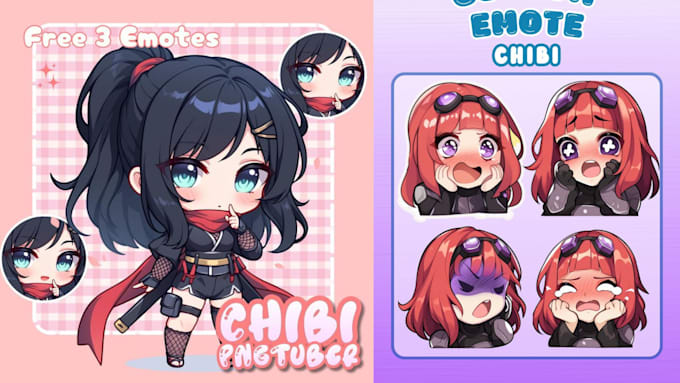 Draw a cute kawaii chibi character design for your oc, pfp, fanart, and ...