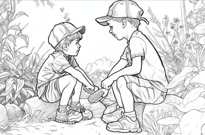 Draw line art illustration, manga line fan art, line art for book ...