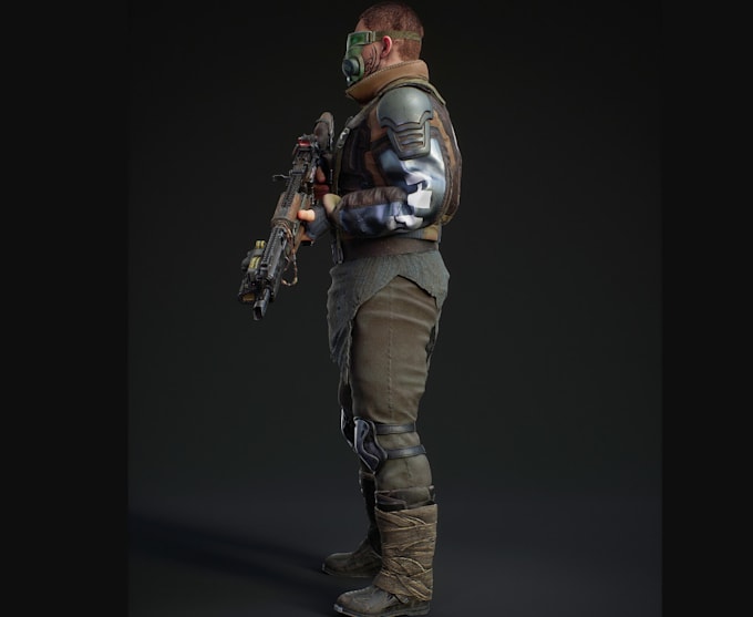 Model hero game character, skyrim armor, arkit, texture, ue5 rig, mocap ...