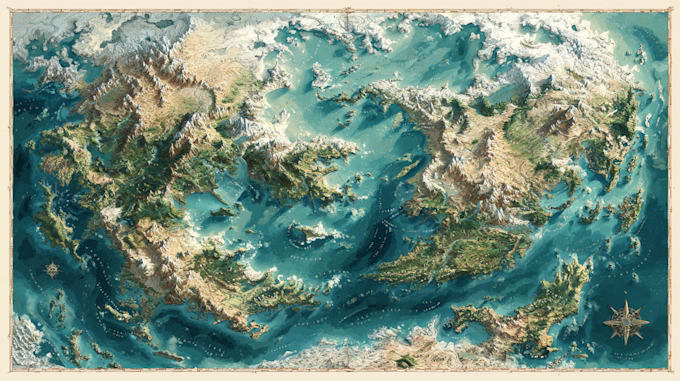 Make your illustrate a detailed fantasy map arts by Kinotare | Fiverr