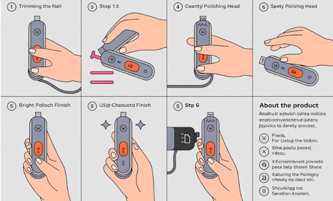 Depict instructional manual,vector line art drawing, step by step, user ...