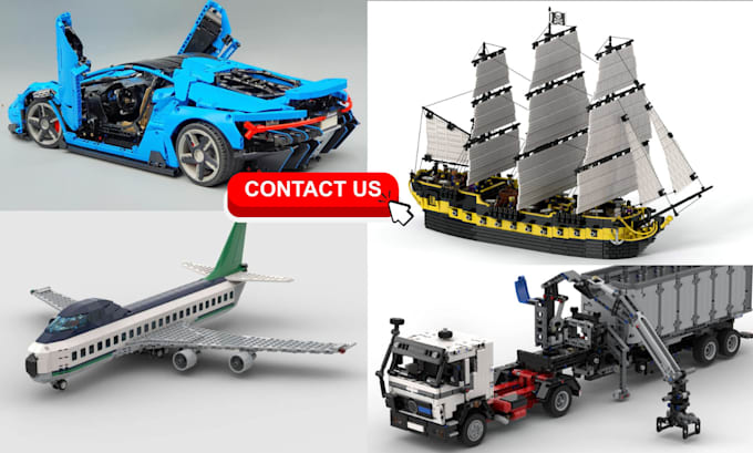Design custom 3d lego model set, minifigure, lego moc technic car, toy ...