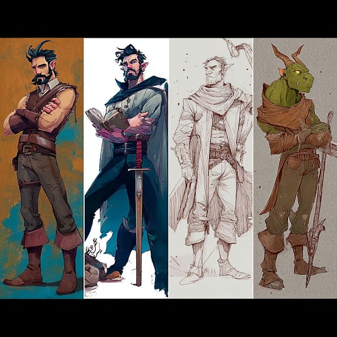 Draw your dnd character art by Zafiks | Fiverr