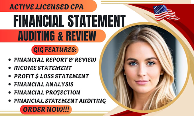 Review us financial statement, sign cpa letter, profit loss, cpa ...