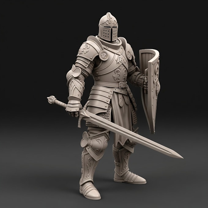 Create trpg miniature characters,campaign assets,photo to 3d,medieval knight,wow by Marrymmy ...