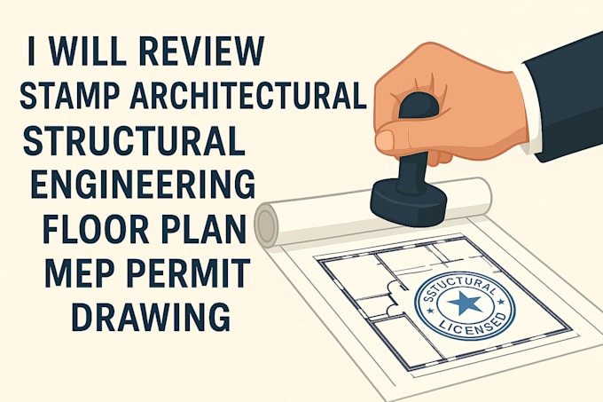 Review stamp architectural structural engineering floor plan mep permit ...